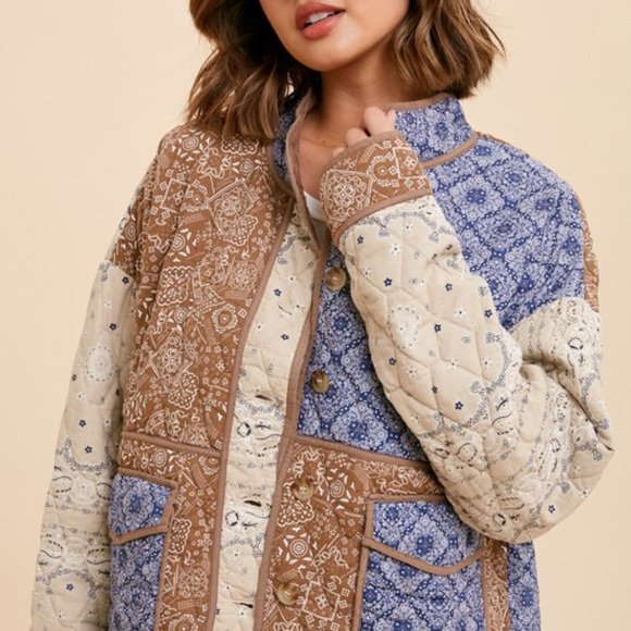 Jackets & Coats | Nwt Bandana Patchwork Quilted Jacket | Poshmark